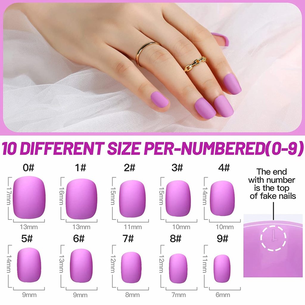 Short Press On Nails Matte Acrylic Nails, 288pcs Short Round Press On ...